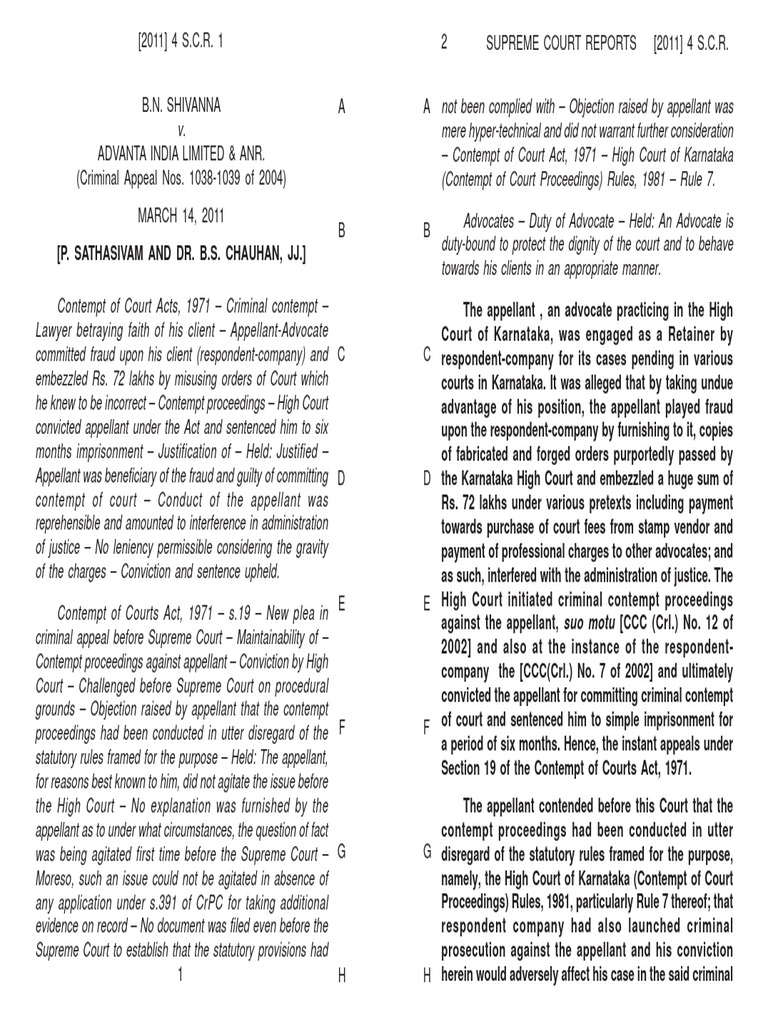 Supreme Court Reports (2011) 4 S.C.R. 2 (2011) 4 S.C.R. 1 | PDF ...