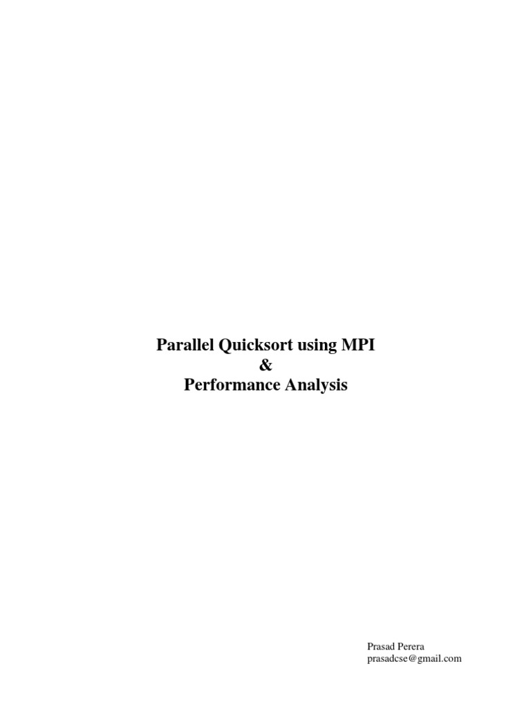 Parallel Quick Sort Without Merge | PDF | Discrete Mathematics ...