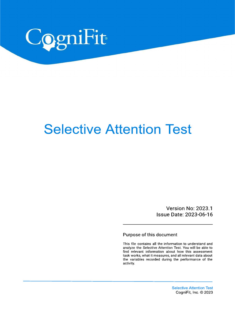 Selective Attention Test | PDF