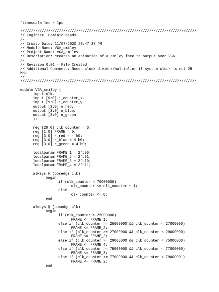 'Timescale 1ns 1ps.c2 | PDF | Computer Engineering | Information And Communications Technology
