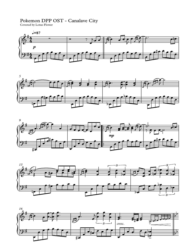 Pokemon DPP OST - Canalave City | PDF | Graphèmes | Phonétique