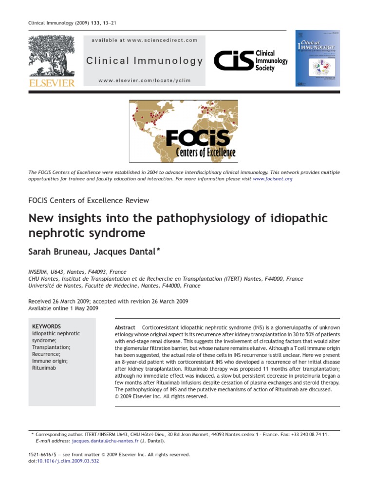 New Insights Into The Pa Tho Physiology of Idiopathic Nephrotic ...