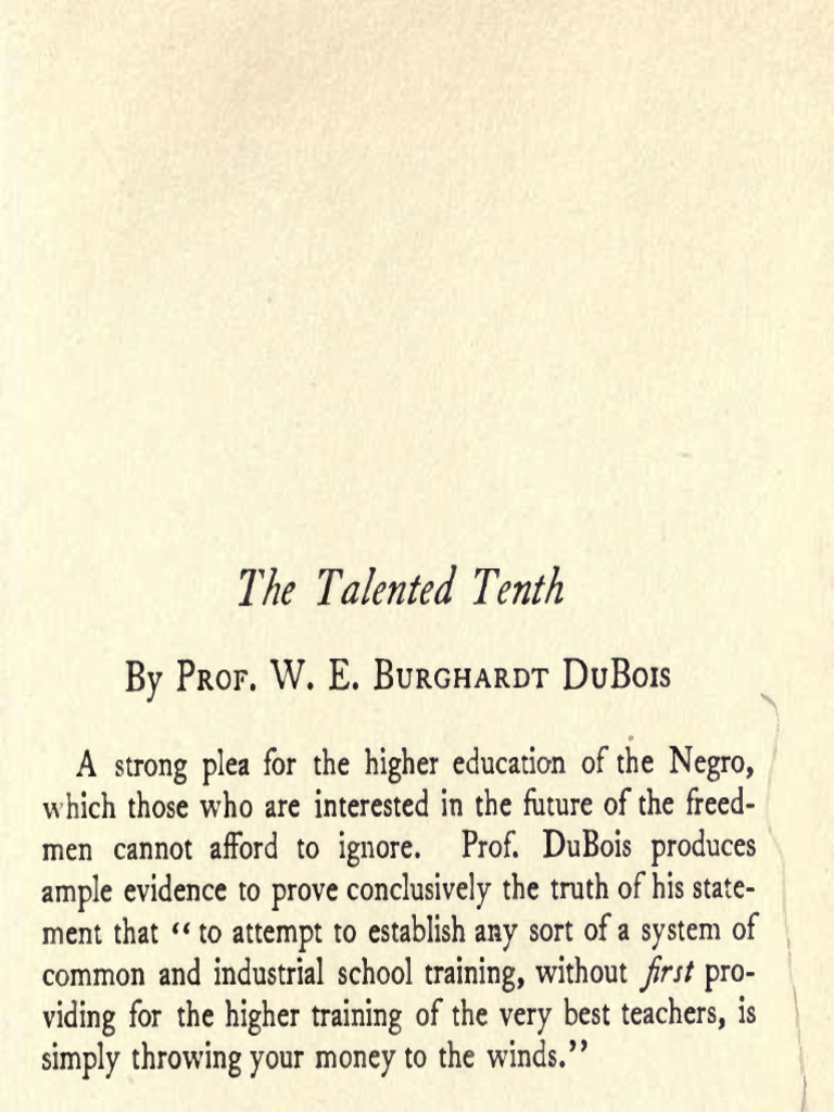 Talented - Tenth Original (1903) | PDF | Abolitionism In The United ...