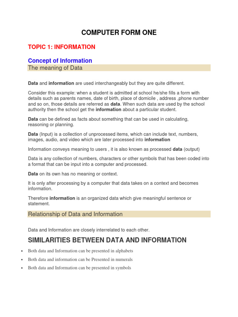 Computer Form 1 | PDF | Antivirus Software | Computer Data Storage