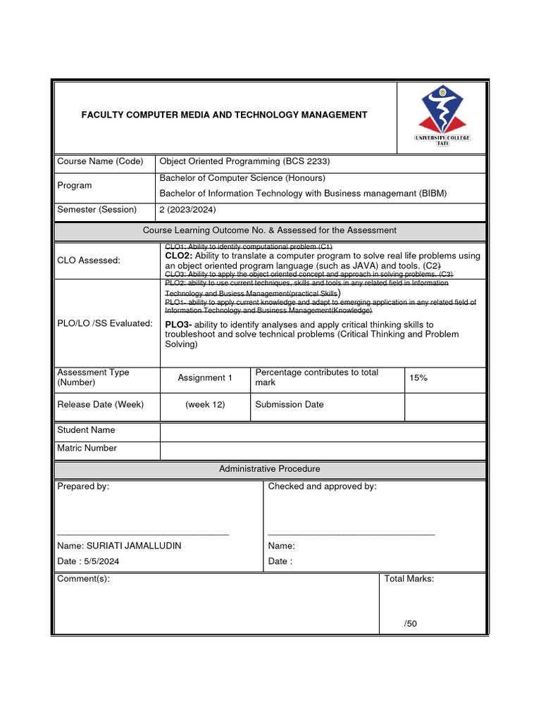 Assignment 1 Pdf Method Computer Programming Class Computer Programming 
