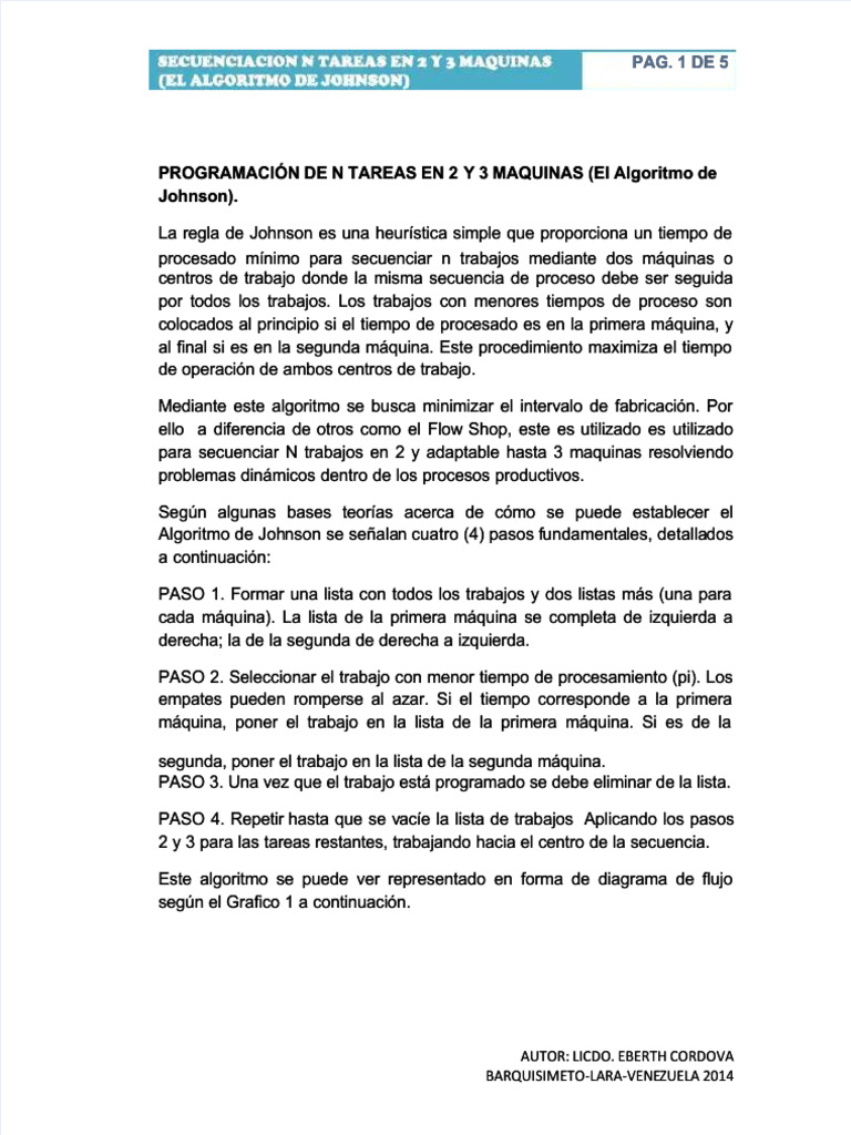 PDF Programacion de n Tareas en 2 y 3 Maquinas Compress | PDF ...
