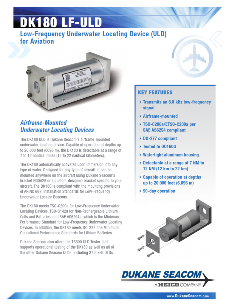 Dukane DK180 Underwater Locator Device | PDF | Electronics