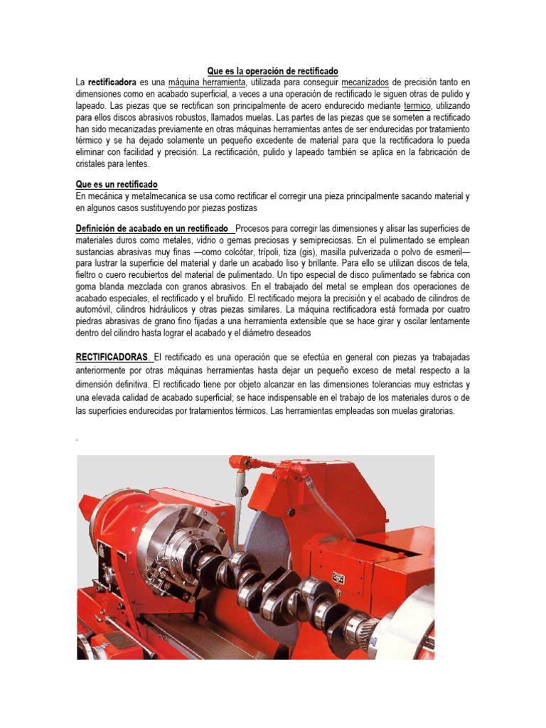 1.1 - Operación de Rectificado | PDF | Abrasivo | Rectificado (corte abrasivo)