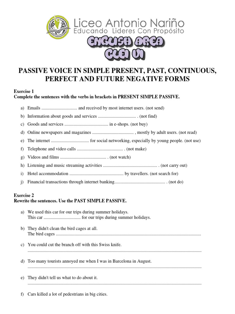 Passive Voice Negative Form | PDF | Internet