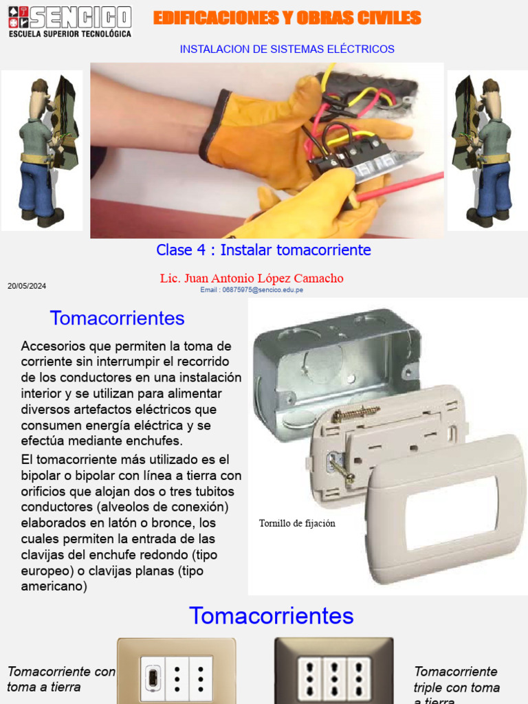 Instalar Tomacorriente 2024 Sencico | PDF | Enchufes y tomas de corriente alterna | voltaje