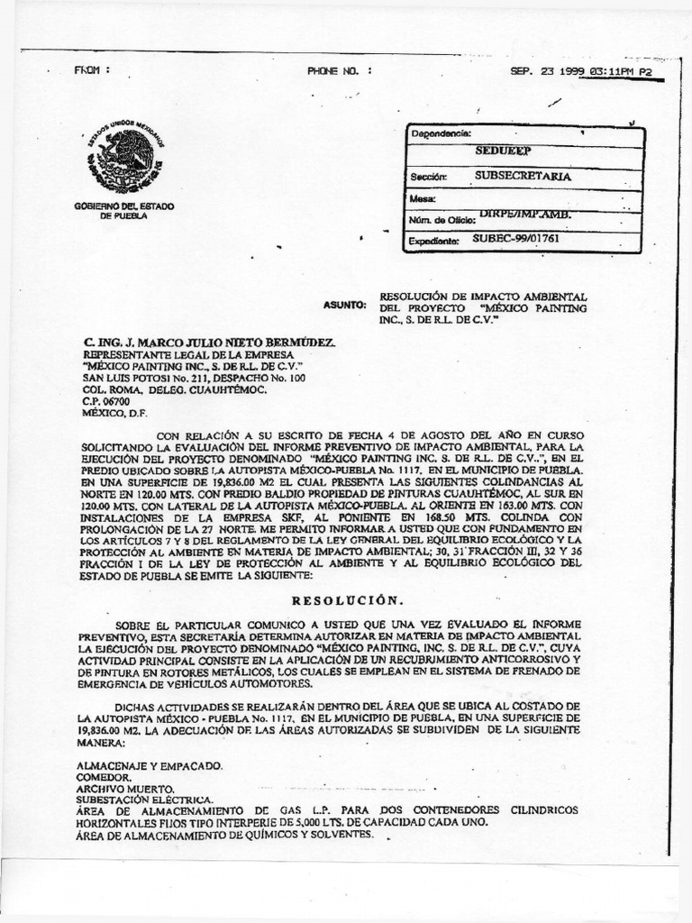 Resolucion Impacto Ambiental - Mpi - 2022 | Descargar gratis PDF | Residuos | México