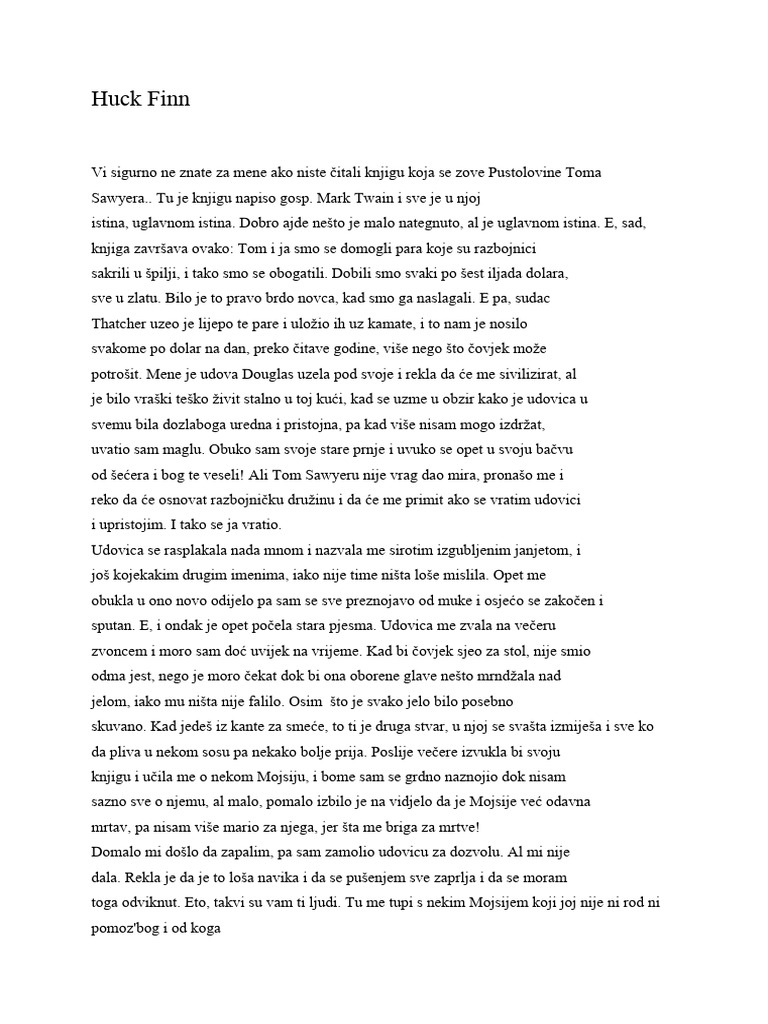 Kopija Datoteke Huckleberry Finn | PDF
