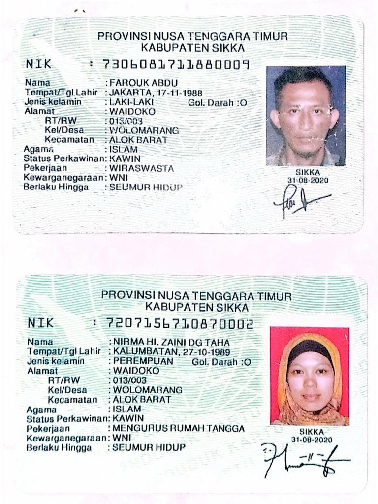 Scan KTP Dinda Farouk & Istri | PDF