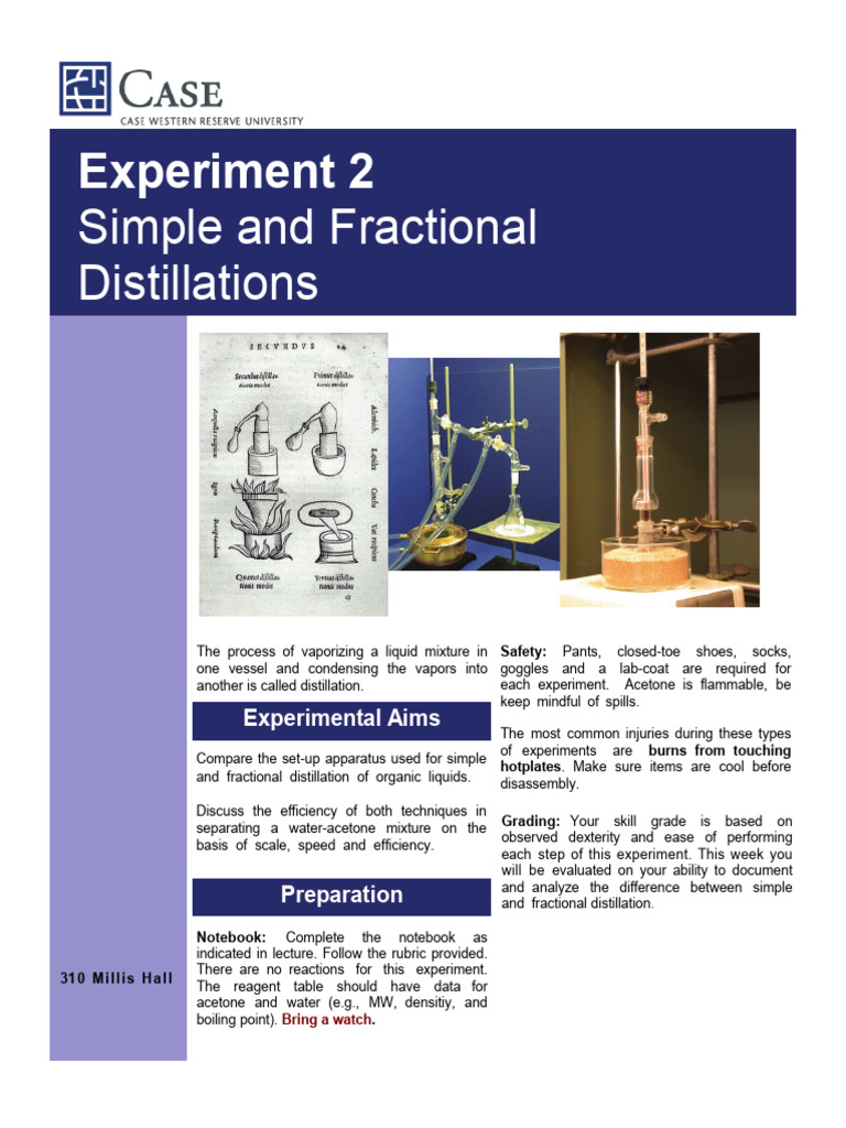 CHEM233+Fall2018+-+Experiment2+Simple+and+fractional+distillations | PDF