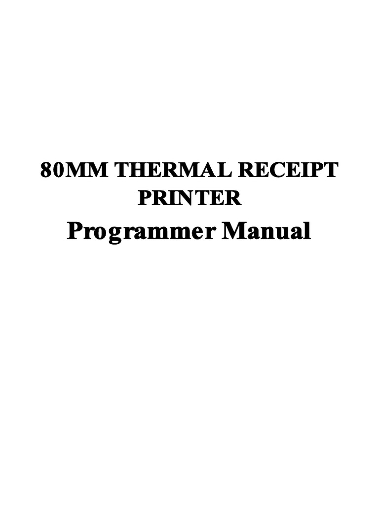 80mm Programmer Manual V22 Pdf Ascii Printer Computing 