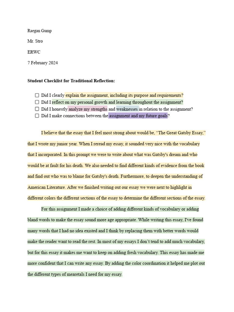 Spep Reflection Model Color-Coded | PDF | Essays | Vocabulary