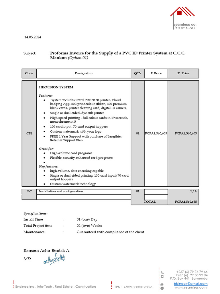 Proforma printer CCC (1) | PDF | Printer (Computing) | Computer Engineering