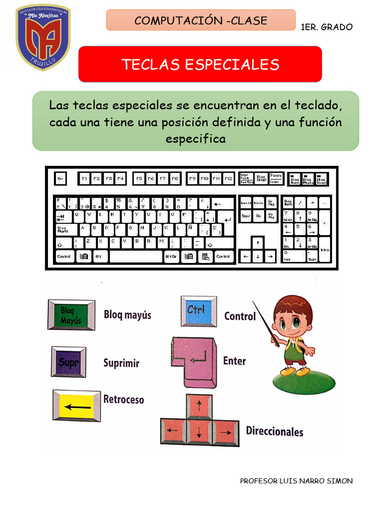 Teclas Especiales en el Teclado para 1er Grado | PDF