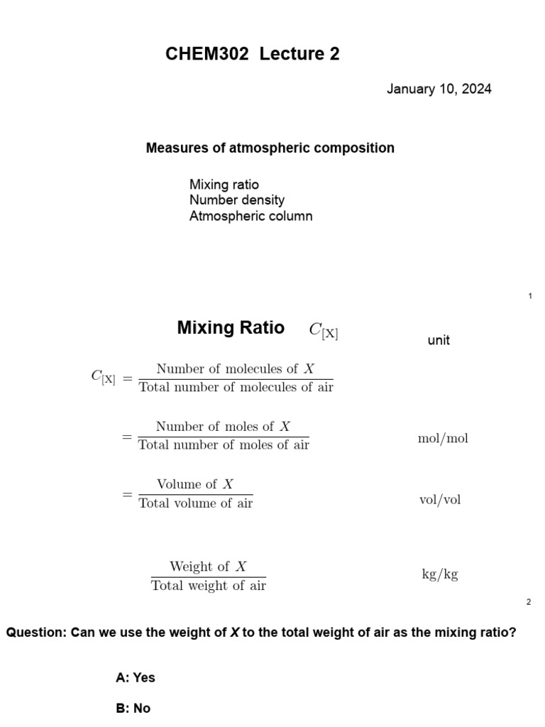 Lecture 02 | PDF | Parts Per Notation | Atmosphere Of Earth