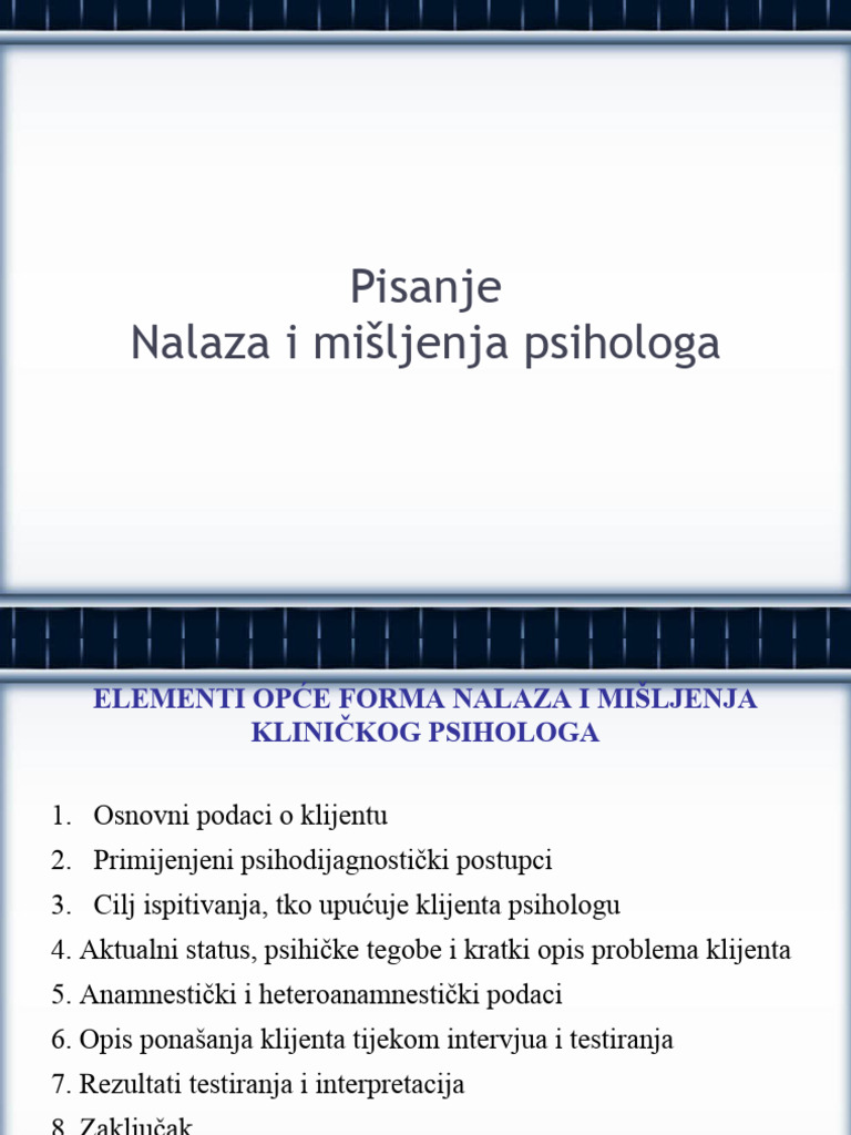 05 - Nalaz I Misljenje Psihologa3 | PDF