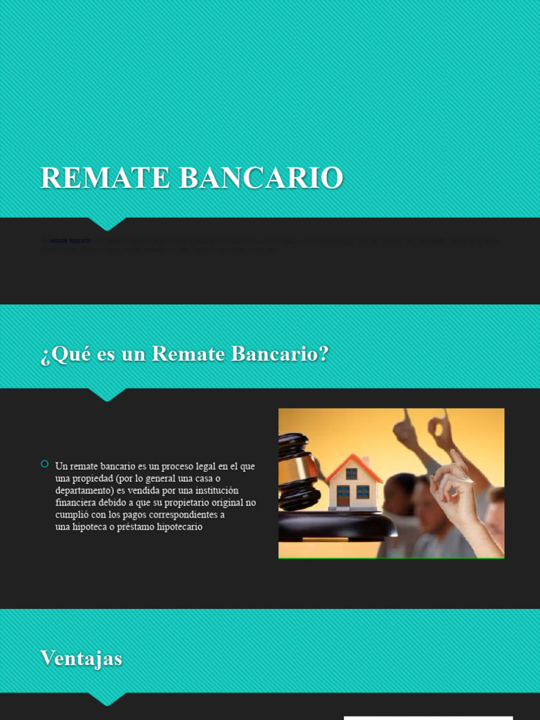 Remate Bancario | PDF | Hipotecas | Bancos