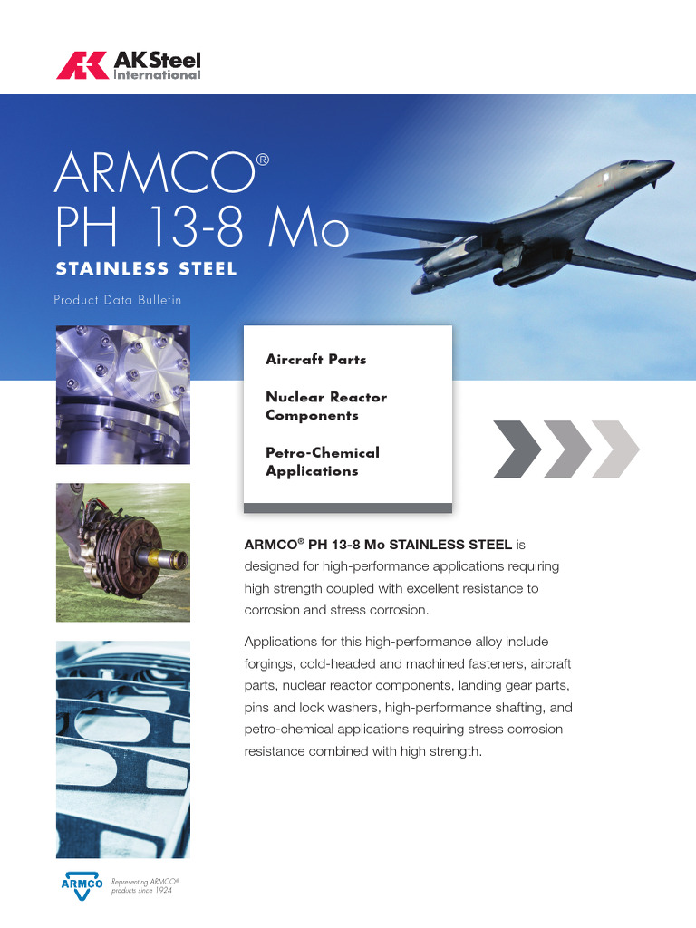Ak Steel Armco® PH 13-8 Mo Product Data Bulletin - Apr 2019 - 95 | PDF | Heat Treating ...