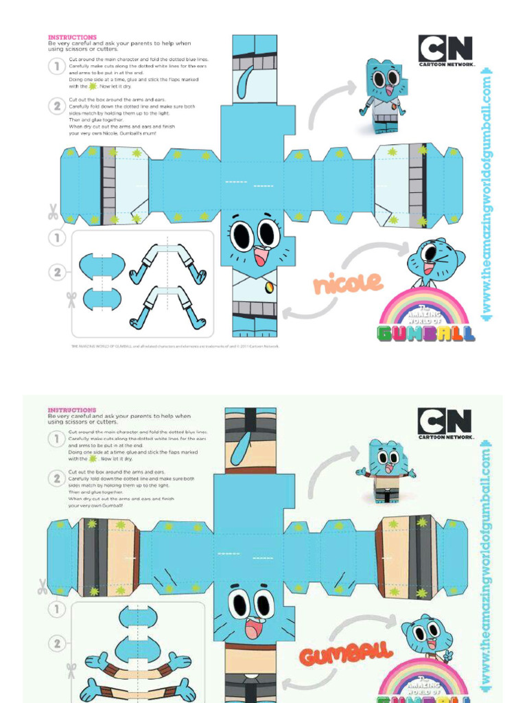 PAPERCRAFT, EL INCREIBLE MUNDO DE GUMBALL | PDF