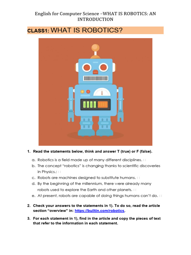 Robotics Basics for CS Students | PDF