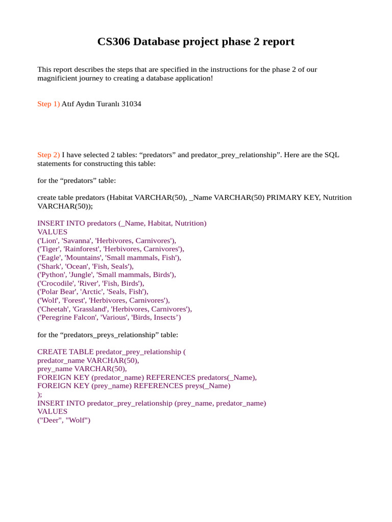 Phase 2 Report | PDF | Databases | Data Management