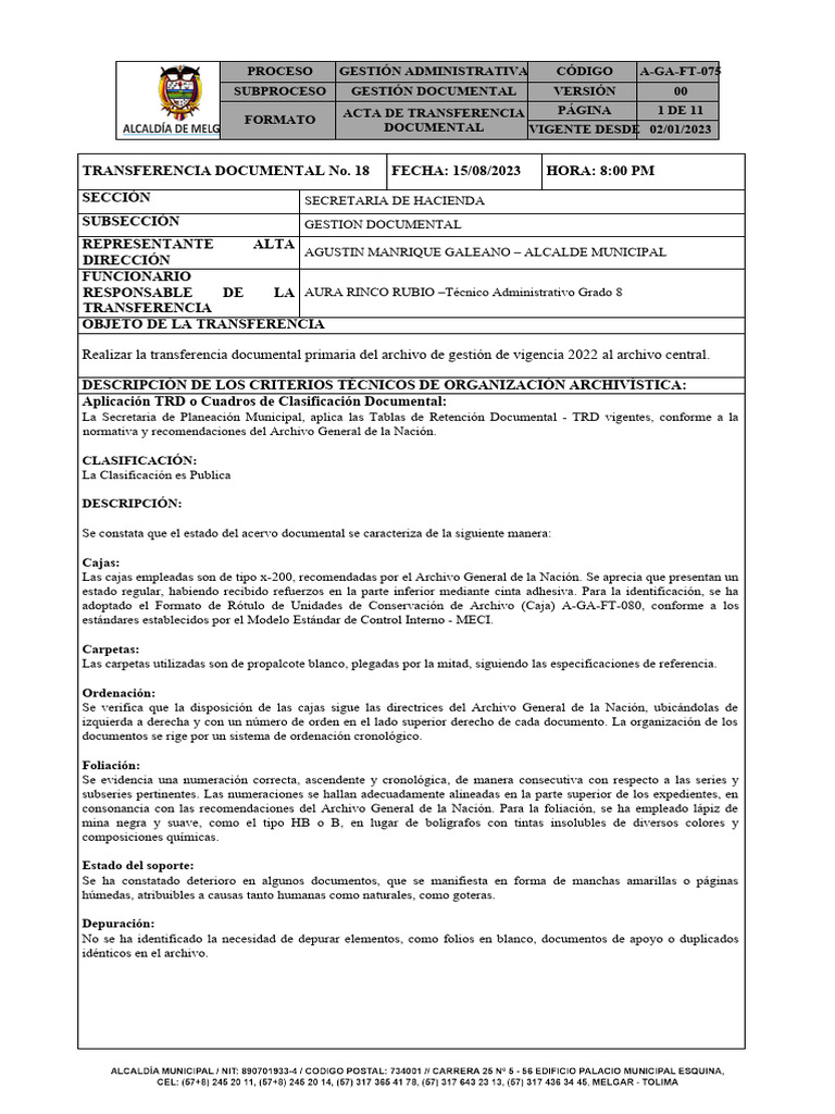 18 - 15-08-23 Acta de Transferencia Documental - Planeacion 2022 (1) (Recuperado Automáticamente ...