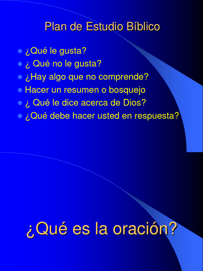 Plan de Estudio Bíblico | Descargar gratis PDF | Oración | Salmos