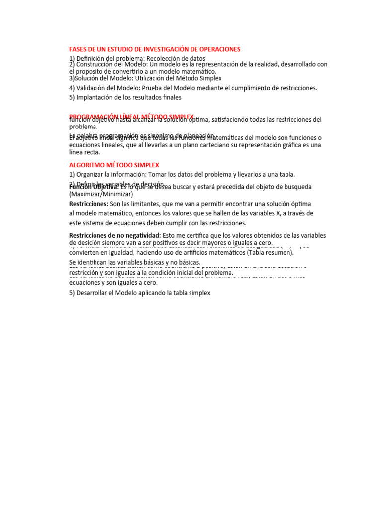 Explicación Del Método Simplex | PDF | Análisis matemático | Matemáticas Aplicadas