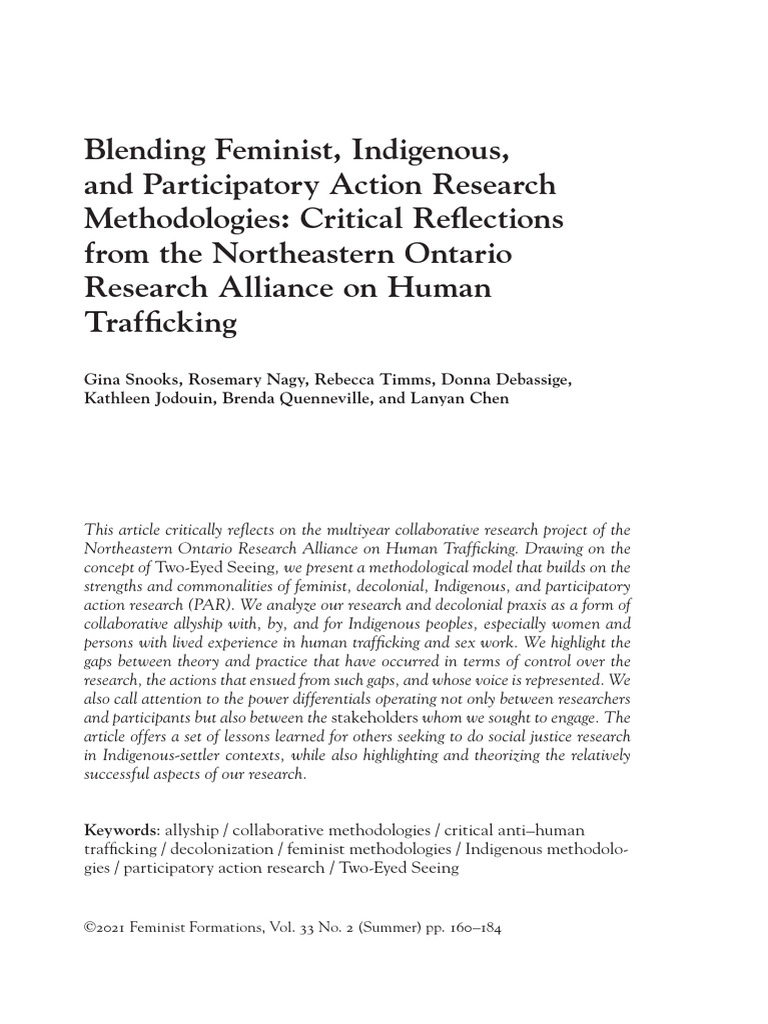 Blending Feminist, Indigenous | PDF | Intersectionality | Human Trafficking