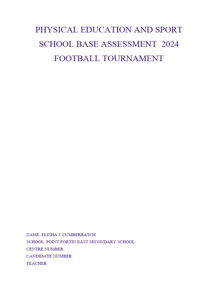 Physical Education Sba | PDF | Association Football | Sports Rules And ...