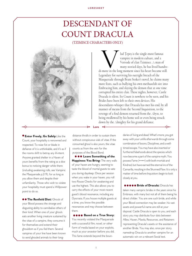 Descendant of Count Dracula | PDF | Dracula | Vampires