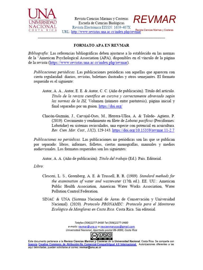 Formato APA en REVMAR | PDF | Estilo apa