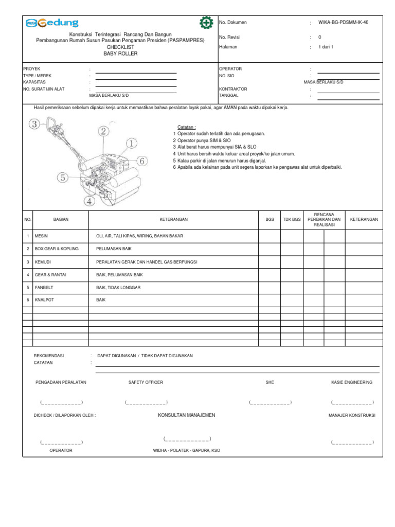 Checklist Baby Roller | PDF