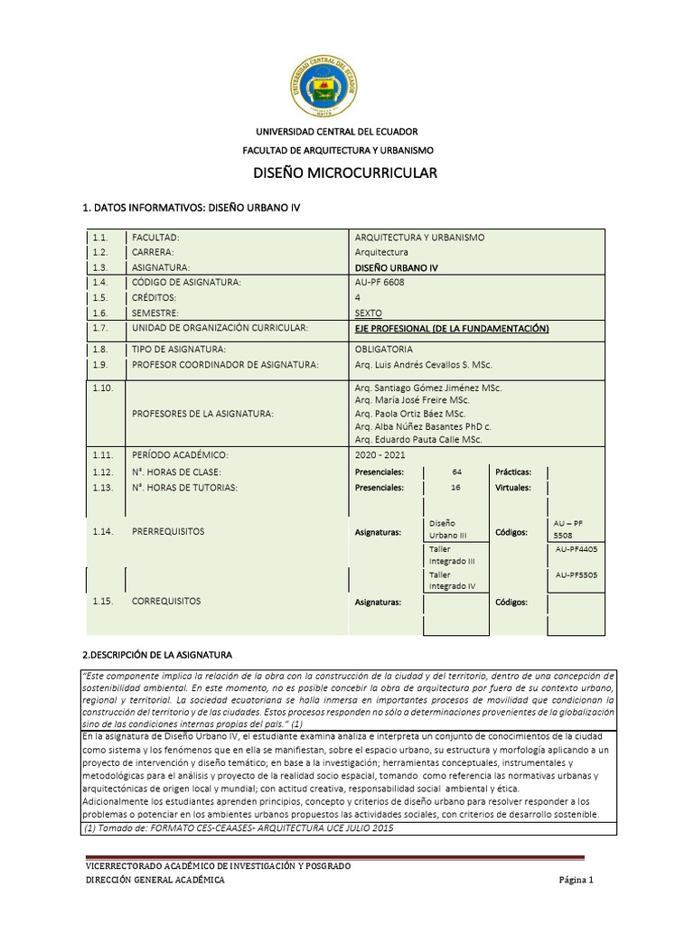 6 - Diseño Urbano IV - 20-21 Firmado | PDF | Transporte | Infraestructura