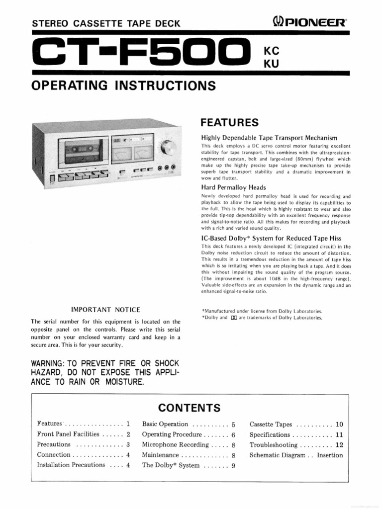 Hfe Pioneer Ct-f500 en | PDF