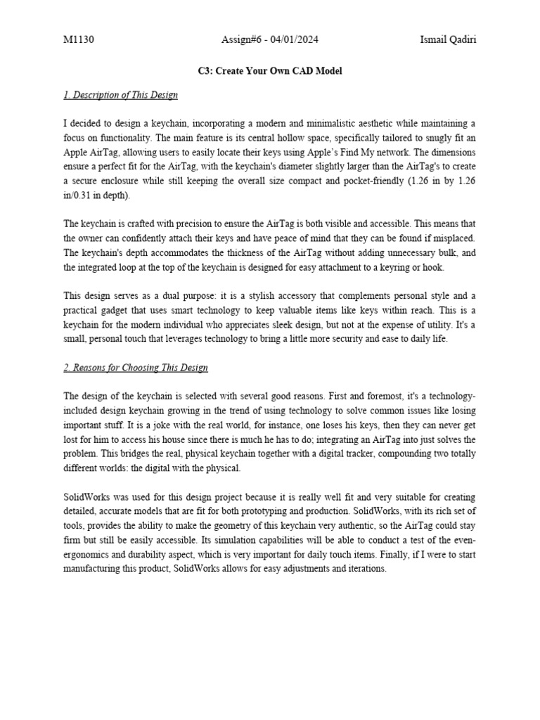 Template For C3 - Create Your Own CAD Model | PDF | Prototype