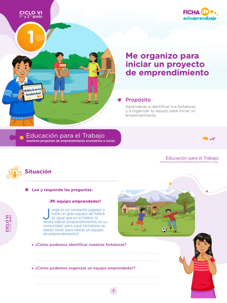 EPT - Ficha 1 - ORGANIZAR O PREPARAR EL PROYECTO | PDF | Iniciativa empresarial