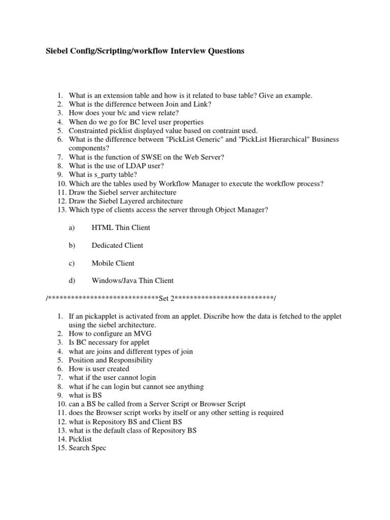 Siebel Config Interview Questions | PDF | Web Server | Internet & Web