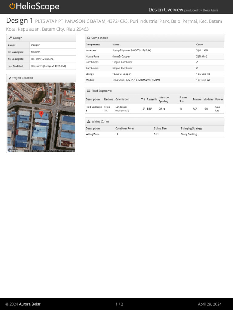Helioscope Design 8321525 Summary | Download Free PDF | Photovoltaics | Sun