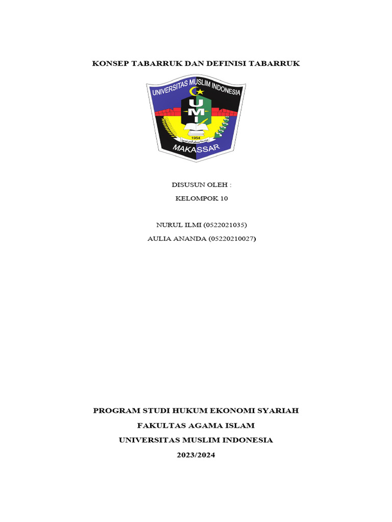 KLP 10 Konsep Tabarruk | PDF