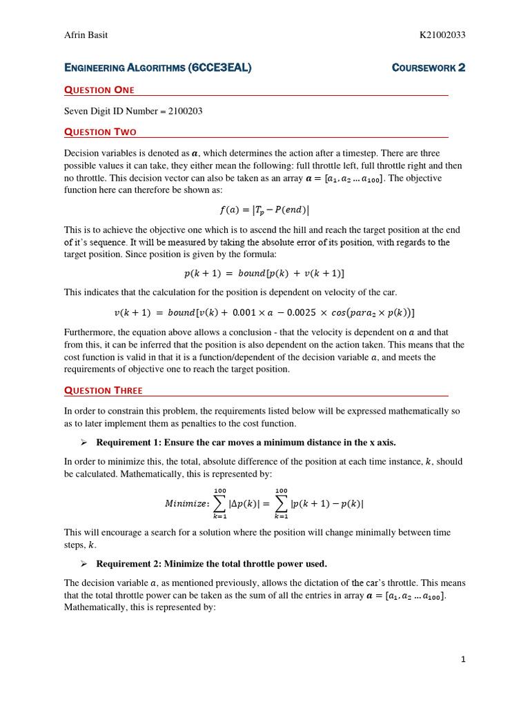 Eal Cw2 Report | PDF | Mathematical Optimization | Function (Mathematics)