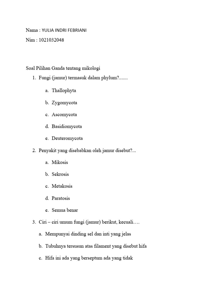 Yulia Indri Febriani-Soal | PDF