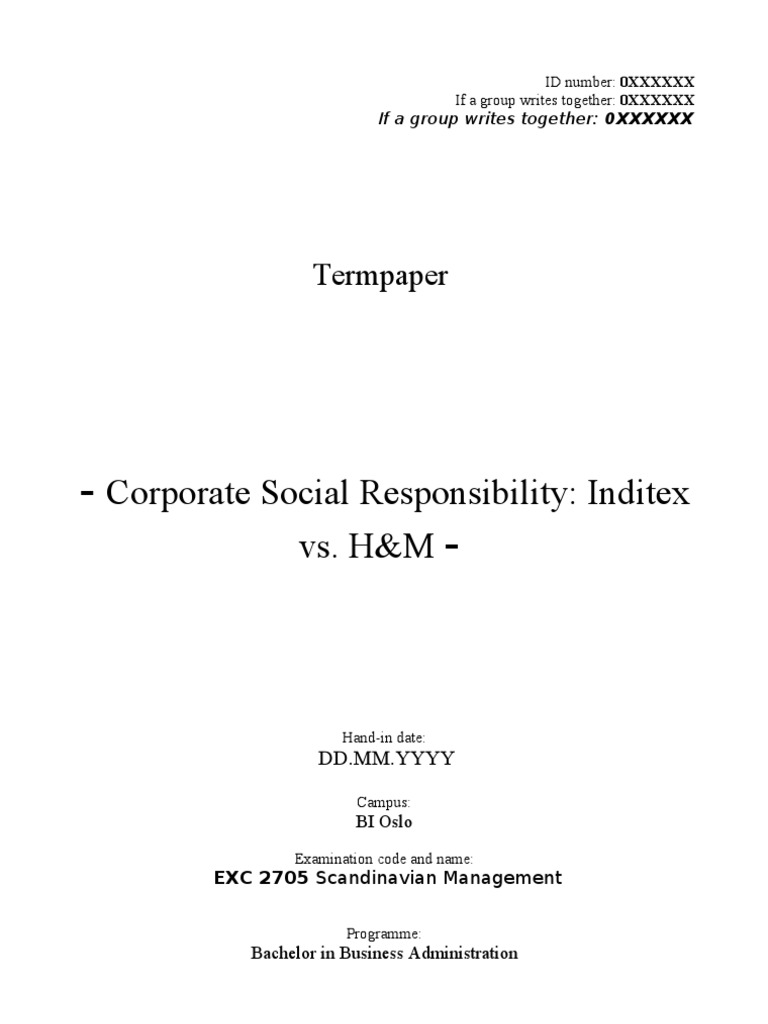 CSR Inditex vs. H&M Final | PDF | H&M | Corporate Social Responsibility