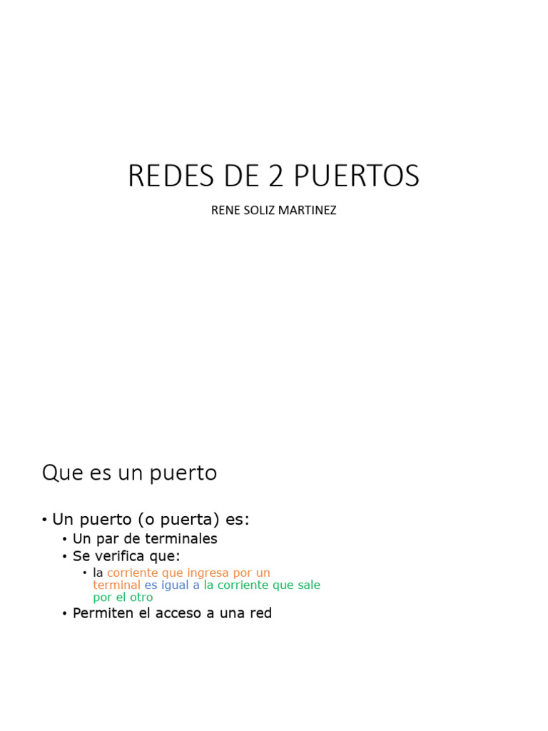 Diapositivas Cap5 Redes 2 Puertos | PDF | Red eléctrica | Electricidad