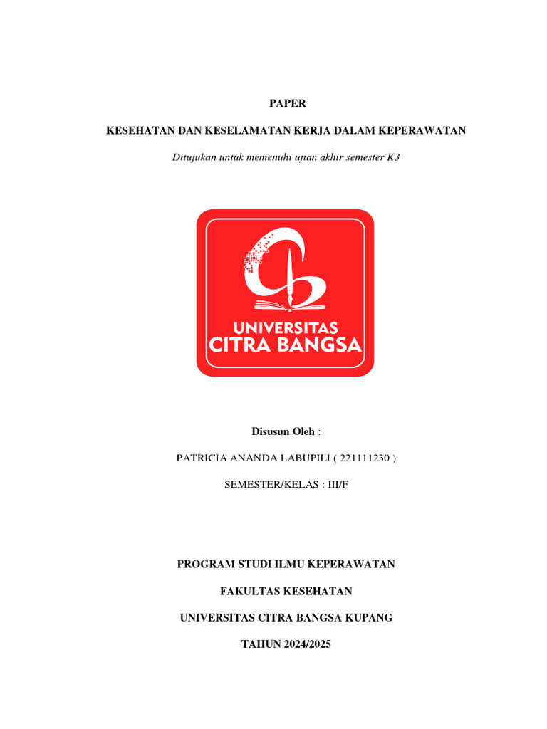 Paper K3 | PDF | Kesehatan Holistik