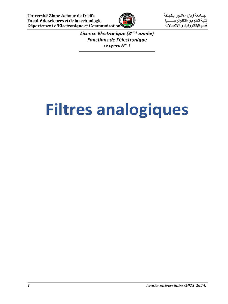 Chapitre-1.-Filtres-analogiques-V1.01-01 | PDF